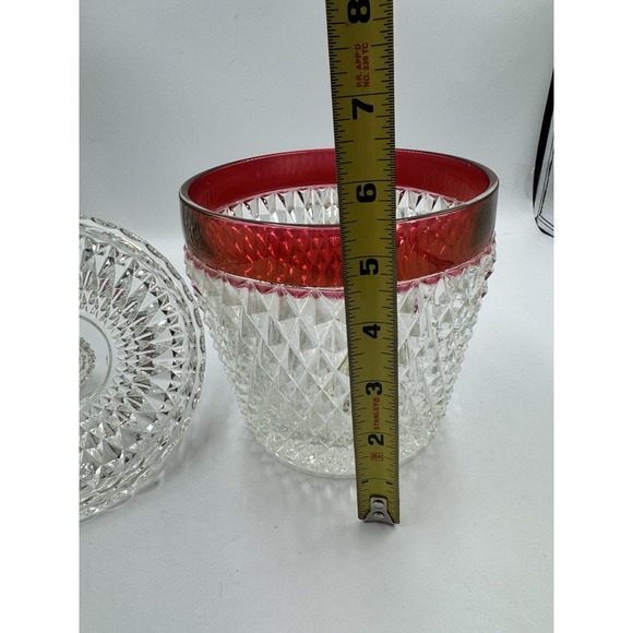 Indiana Glass | Dining | Vintage Indiana Glass Diamond Point Ruby Flash ...